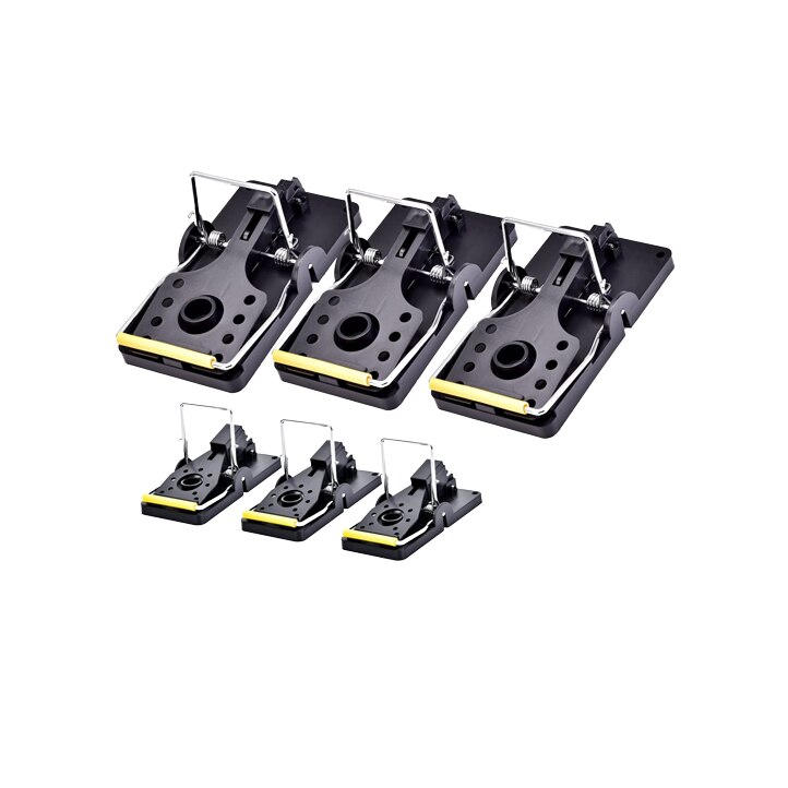 Set de capcane pentru soareci Elegardn, 6 piese, metal, negru, 13,8 x 6 ...
