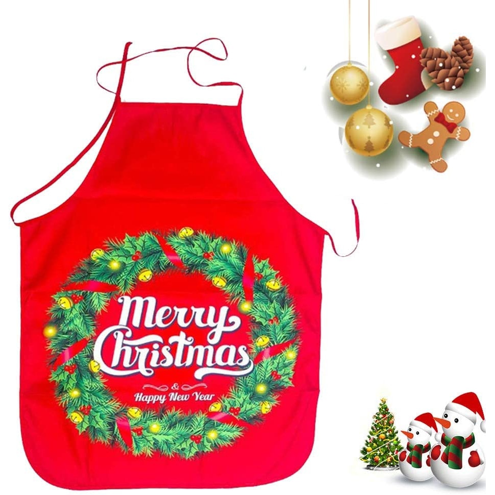 Sorturi de bucatarie imprimeu creativ de Craciun, Stofa, Rosu - eMAG.ro