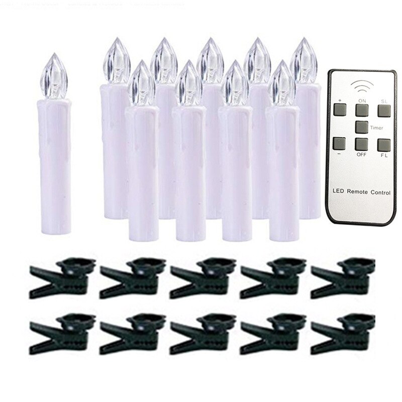 Set 10 lumanari led pentru pomul de Craciun, Alb - eMAG.ro