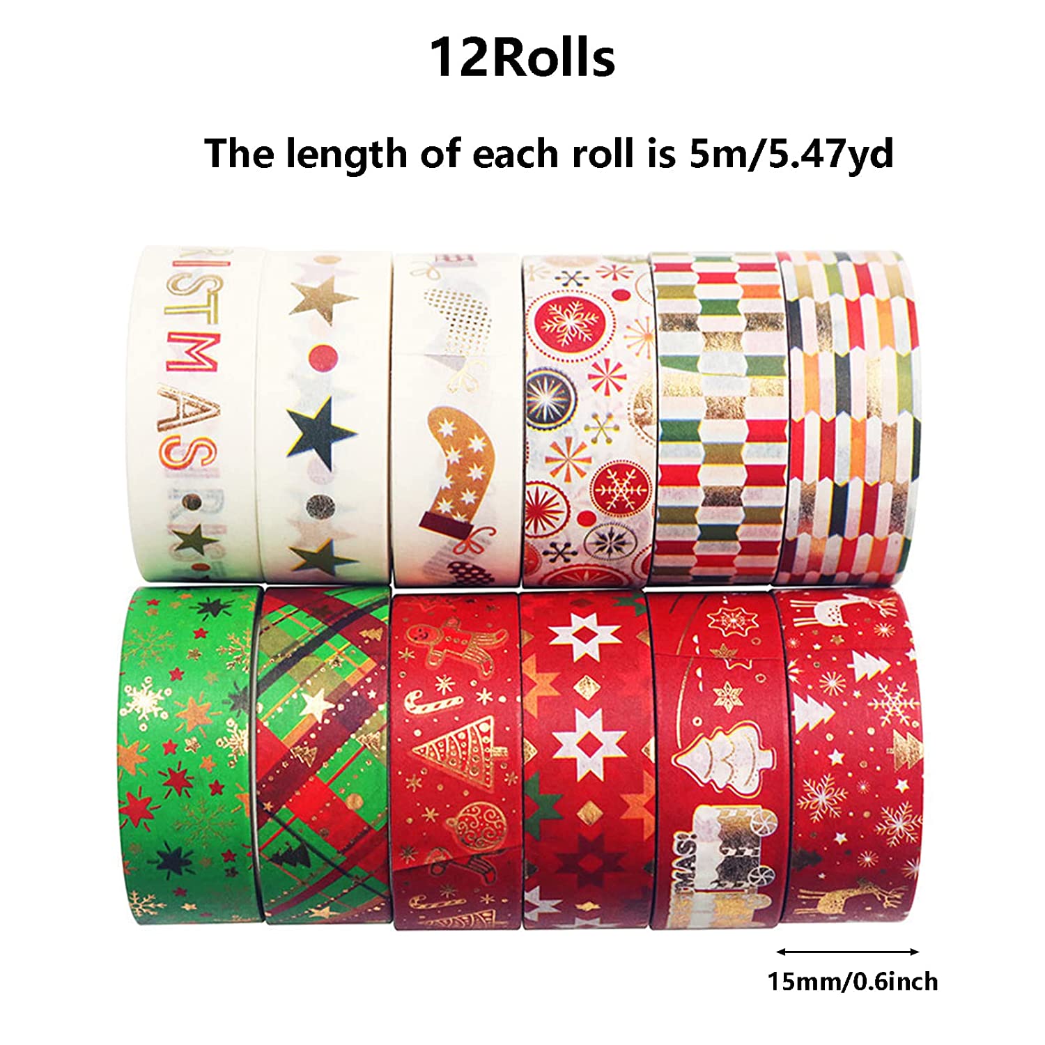 Set 12 role benzi, Tematica de Craciun, Multicolor - eMAG.ro