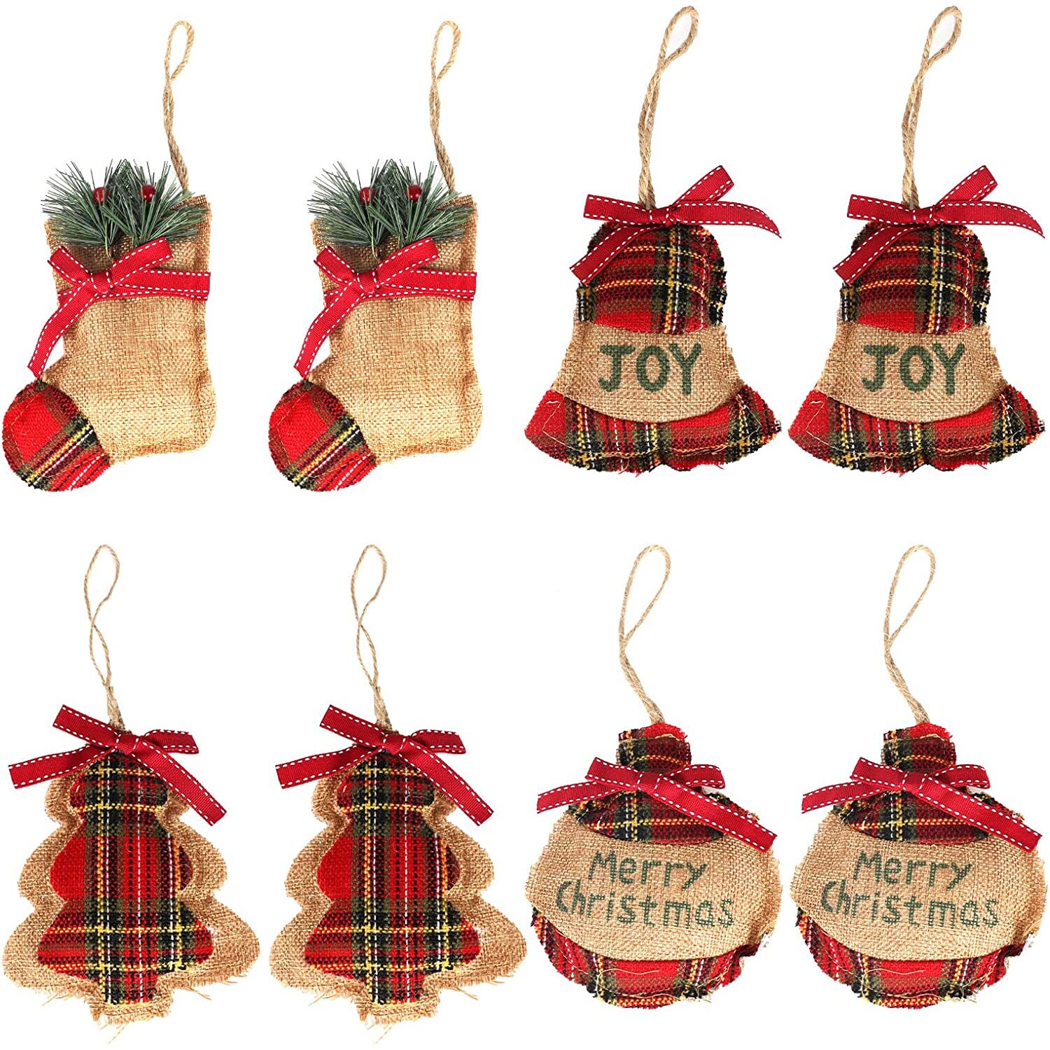 Set 8xornamente brad, Textil, Universal, Multicolor - eMAG.ro