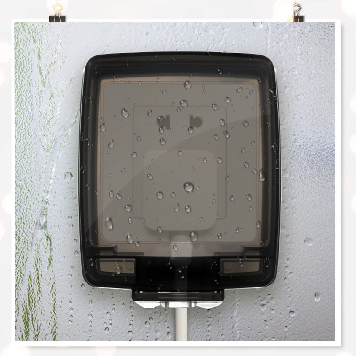 Set 2 carcase impermeabile priza, PVC, 10.5 x 12.3 x 4.7 cm, Negru ...