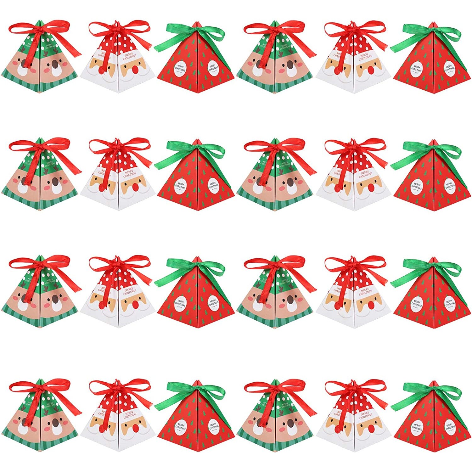 Cutii de bomboane, Craciun, 8 cm, Carton, 24 buc, Multicolor - eMAG.ro