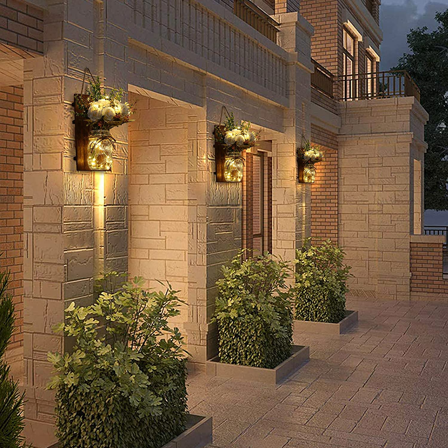 Set 2 aplice de perete cu banda LED, Baterii AA, Cu telecomanda, Alb ...