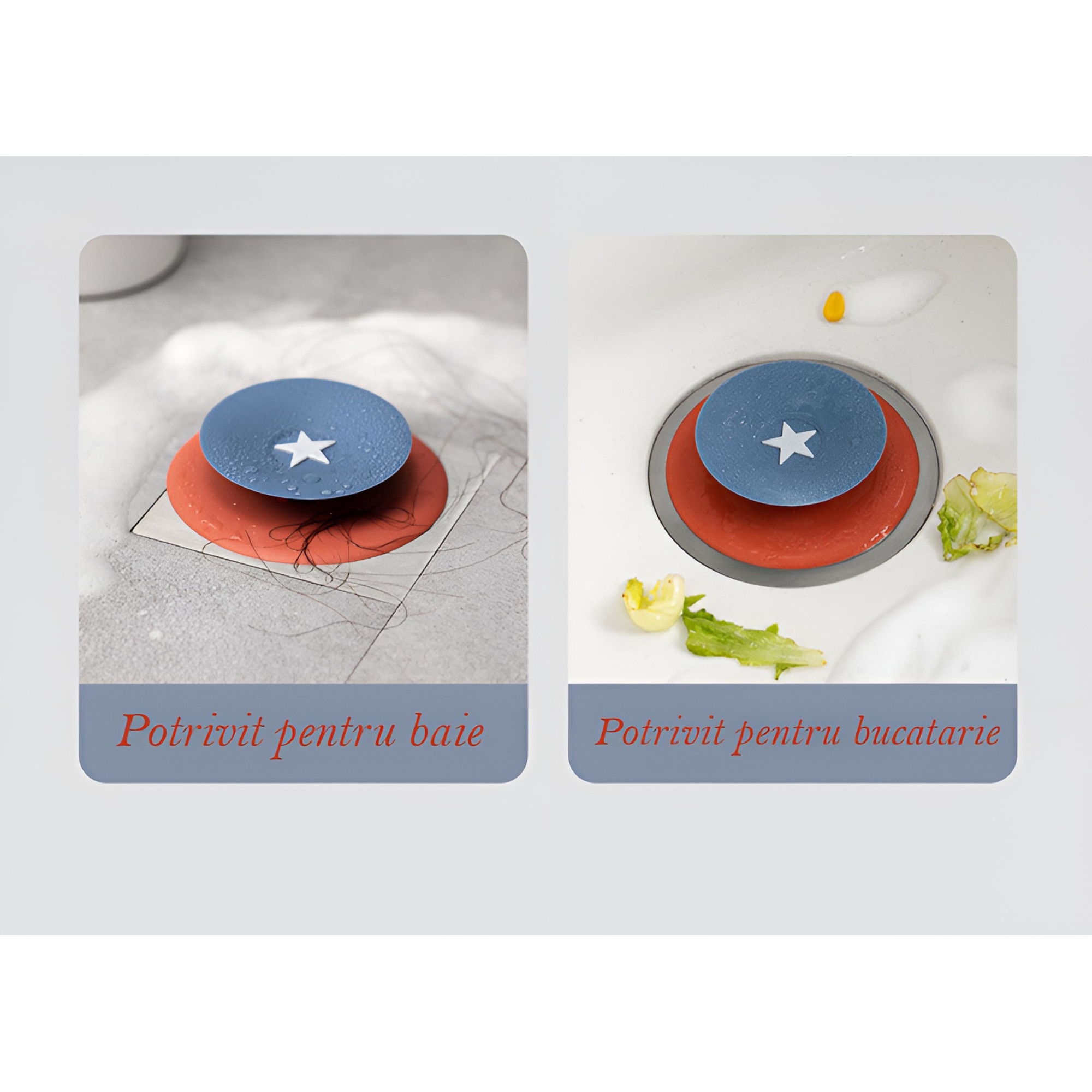 Sita de scurgere pentru chiuveta/cada, ZEQAS, confectionat din silicon ...