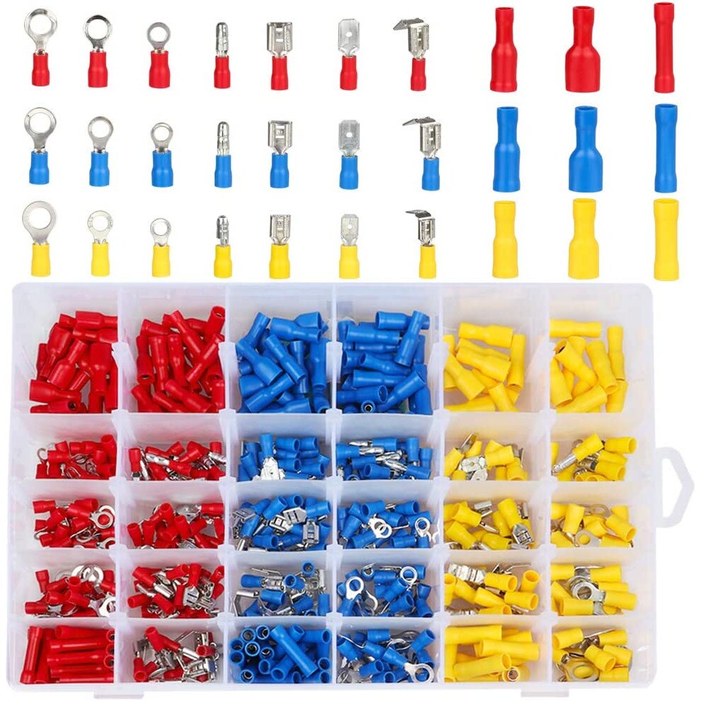 Set 480 conectori pentru cabluri, Alama/PVC, Multicolor - eMAG.ro