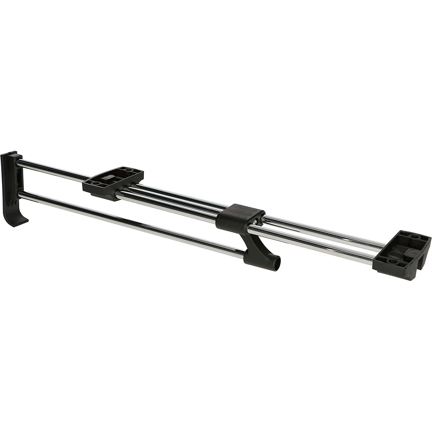 Set 2 bare de haine extensibile, Pentru dulap, 350 mm, Negru/Argintiu ...