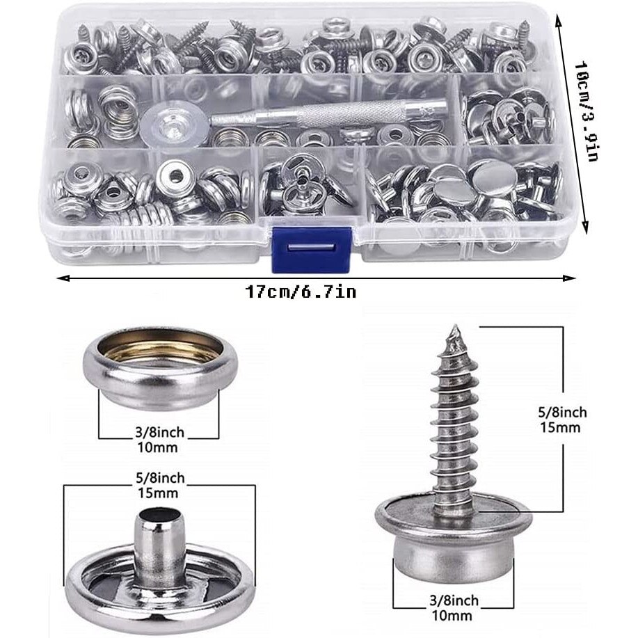 Set 150 suruburi, Metal, 15 mm, Argintiu - eMAG.ro