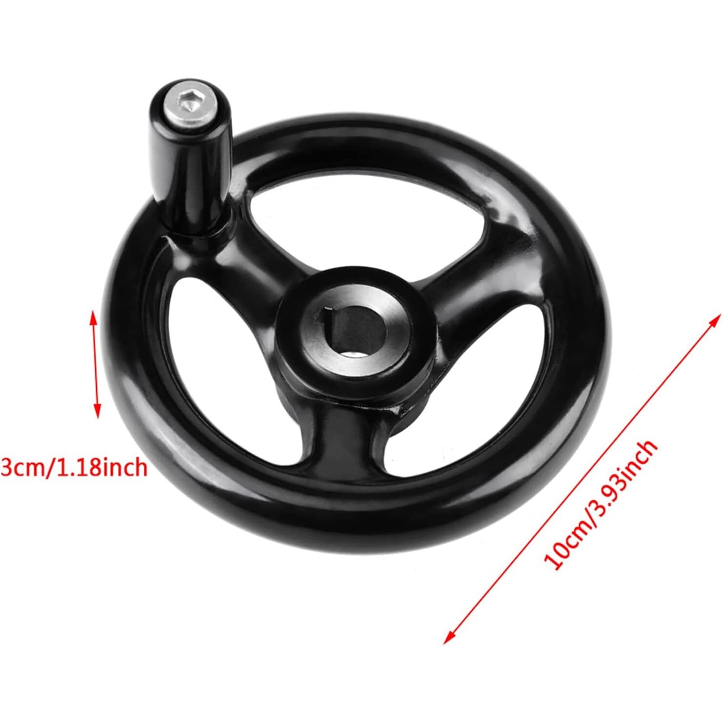 Roata masina de frezat, Plastic, 3 spite, Maner rotativ, 12 x 100 mm ...