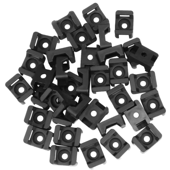 Set 100 dispozitive fixare cabluri + coliere de prindere, Plastic ...