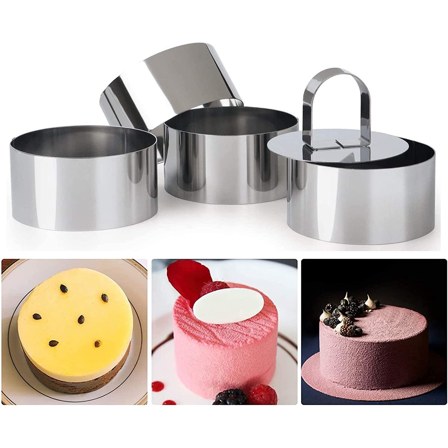 Set 6 forme prajituri, Inox, 8 cm, Argintiu - eMAG.ro