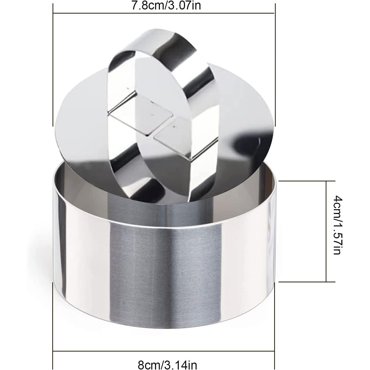 Set 6 forme prajituri, Inox, 8 cm, Argintiu - eMAG.ro