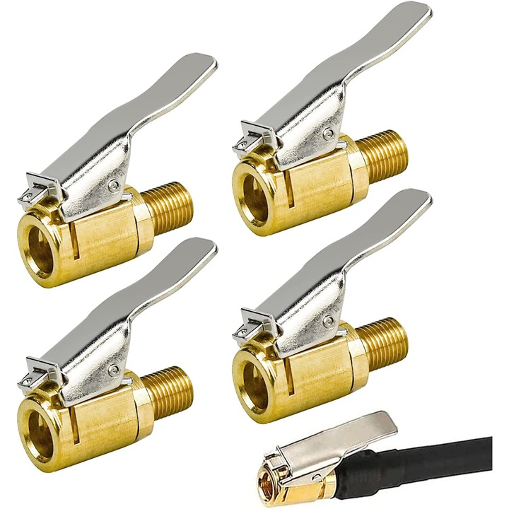 Set 4 cleme umflare anvelope, Alama, Auriu/Argintiu - eMAG.ro