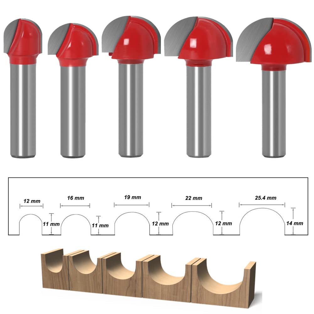 Set 5 capete de freza, Rotund, Multicolor - eMAG.ro