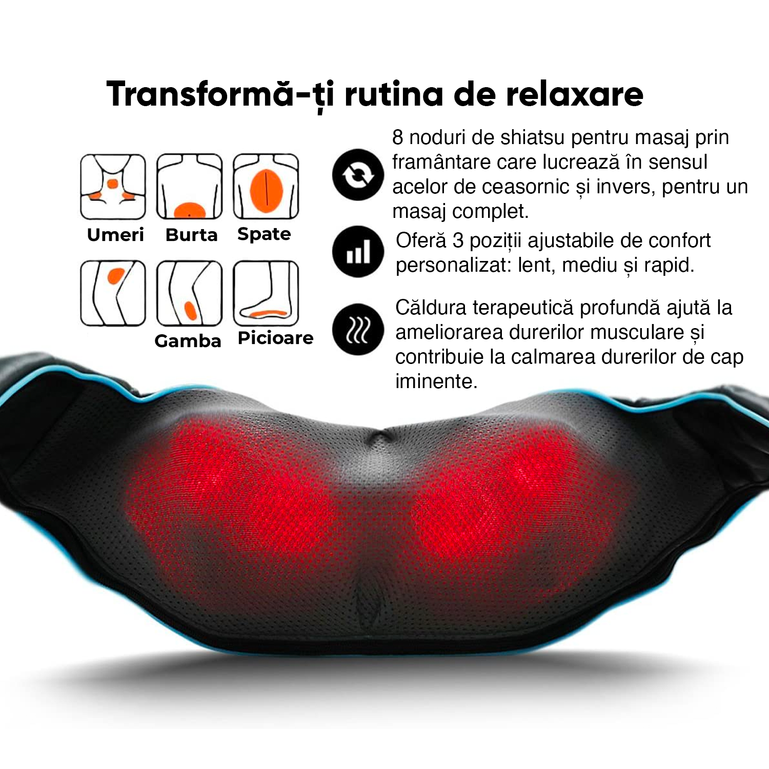 Aparat profesional pentru masaj Elindor®, fara fir, reincarcabil, masaj ...