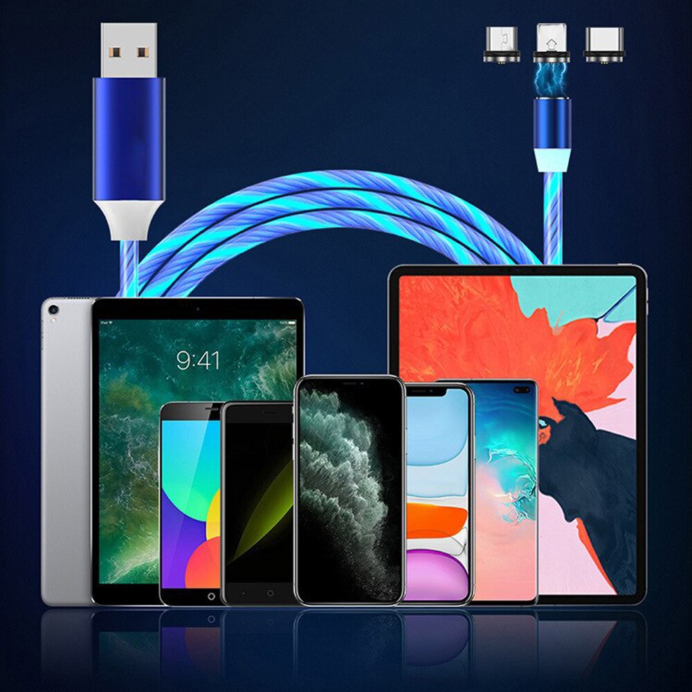 Cablu de date si incarcare rapida magnetic, 3in1 Compatibil cu USB-C ...