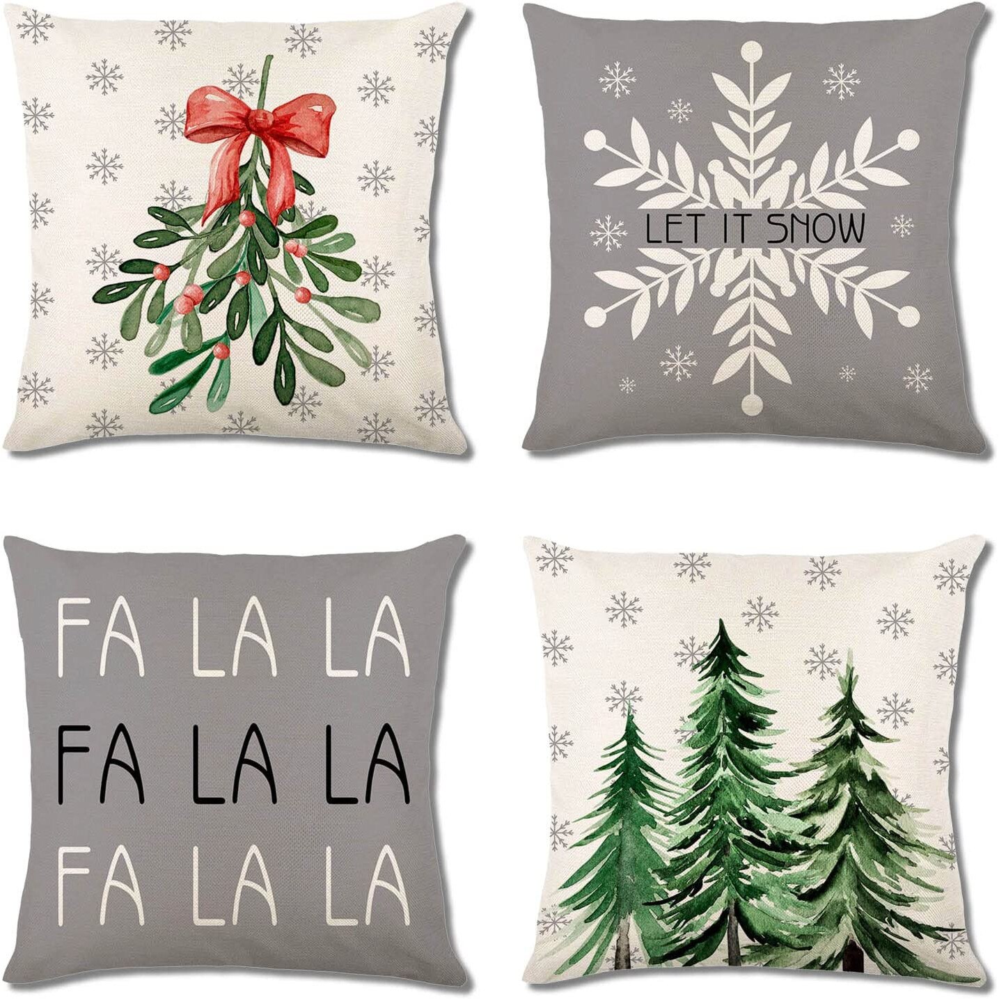 Комплект от 4 калъфки за възглавници, extil, 45 х 45 см, многоцветни ...