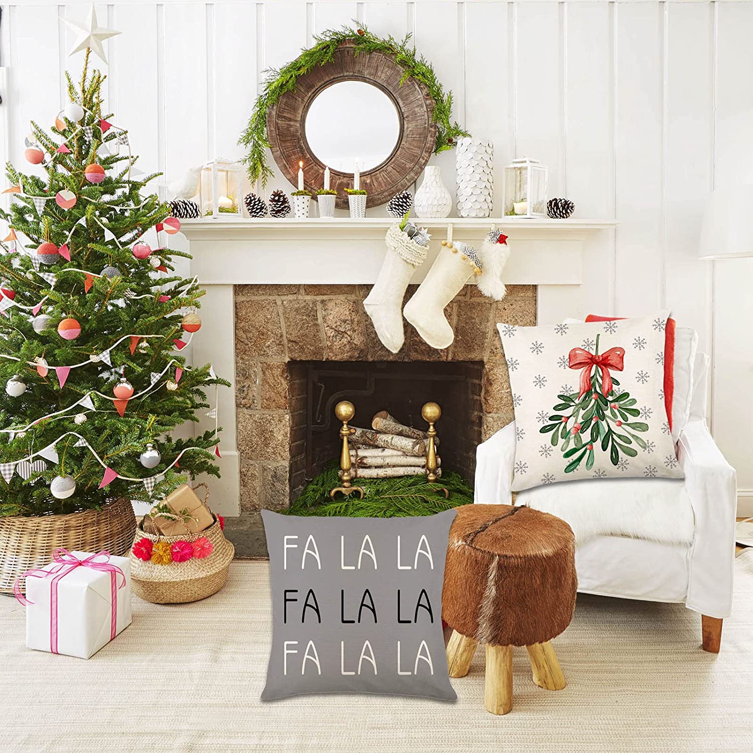 Комплект от 4 калъфки за възглавници, extil, 45 х 45 см, многоцветни ...