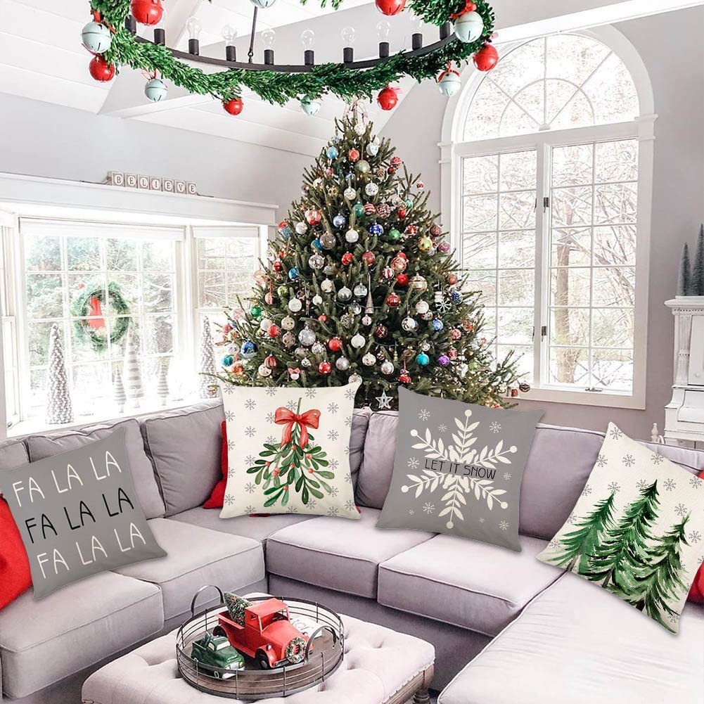 Комплект от 4 калъфки за възглавници, extil, 45 х 45 см, многоцветни ...