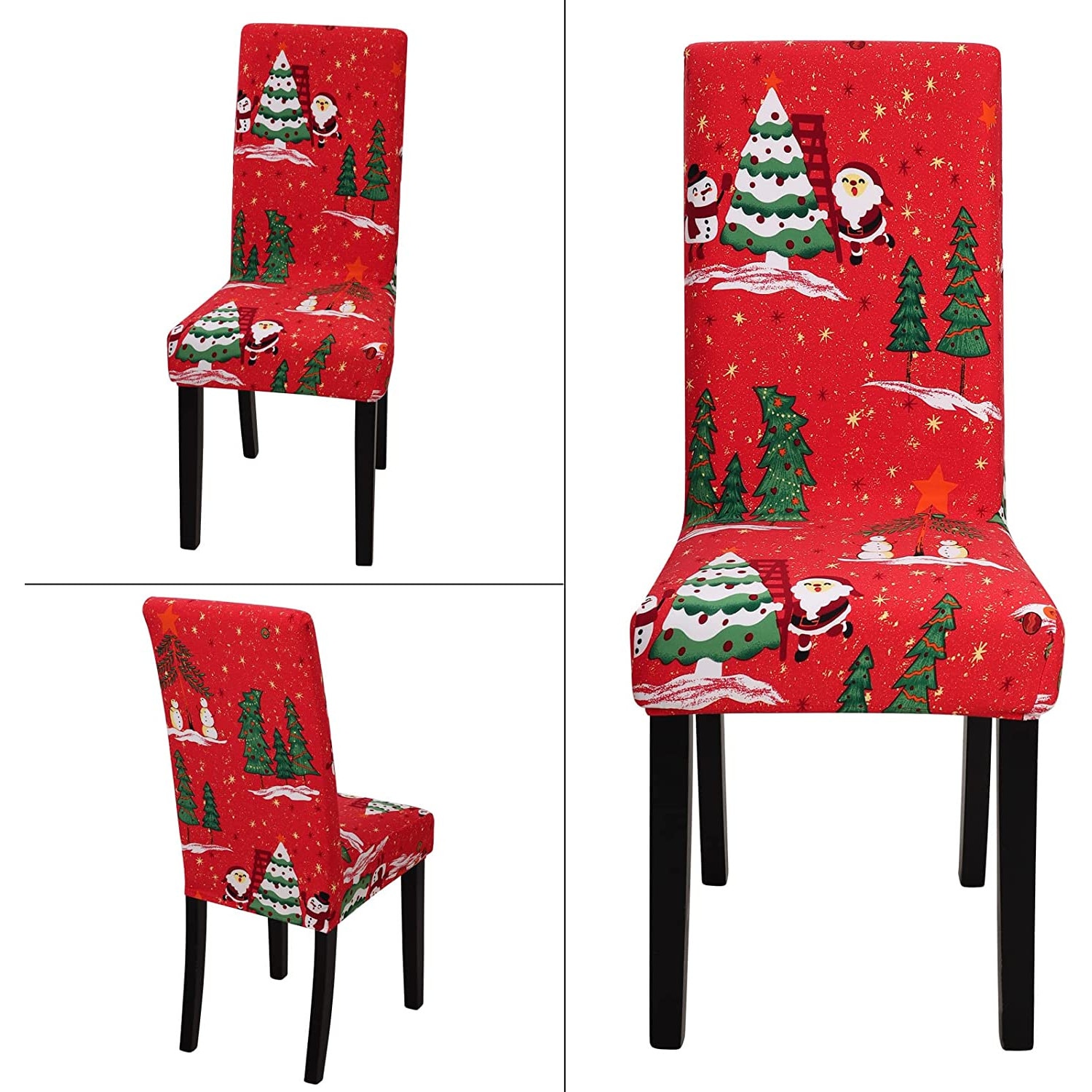 Huse pentru scaune de Craciun, Poliester, Multicolor - eMAG.ro