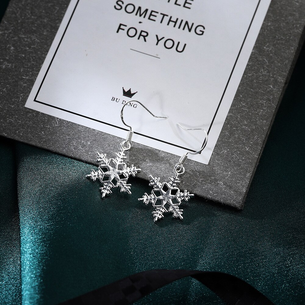 Cercei pentru femei, Model fulgi de nea, Cupru, Argintiu - eMAG.ro