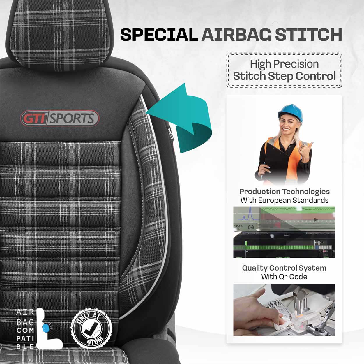 Set huse scaun auto Premium Otom, Universale, fractionate, GTI sport ...