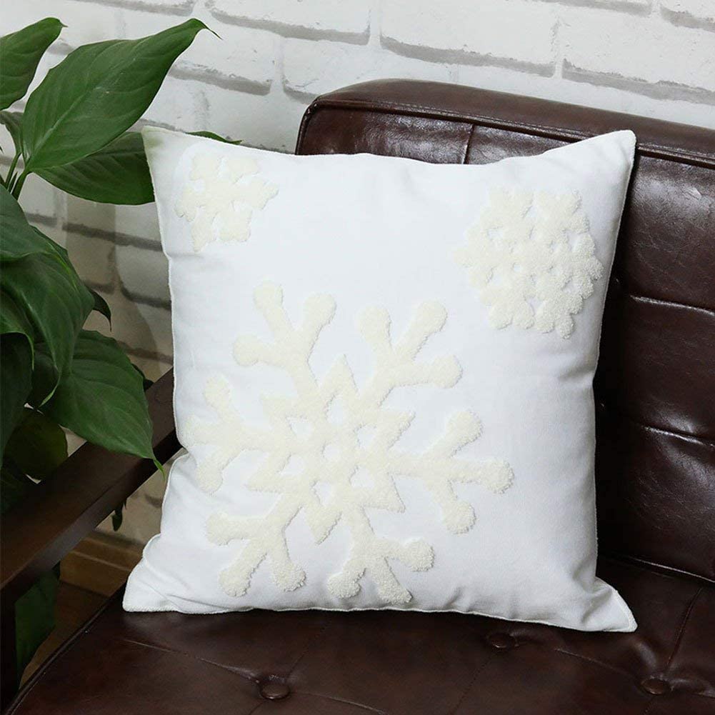 Set 2 fete de perna, Model de Craciun cu fulgi de zapada, 45 x 45 cm ...