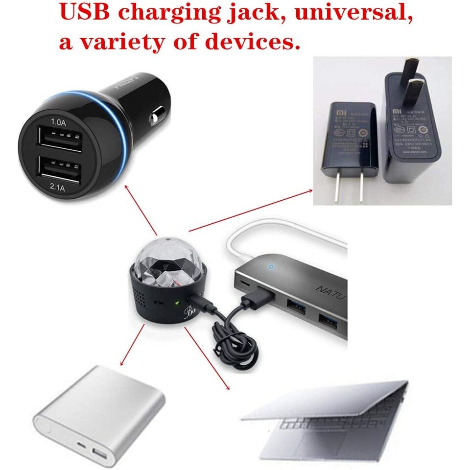 Mini glob cu lumini LED, Plastic, USB, 5V, Negru - eMAG.ro