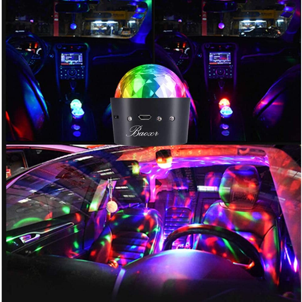 Mini glob cu lumini LED, Plastic, USB, 5V, Negru - eMAG.ro