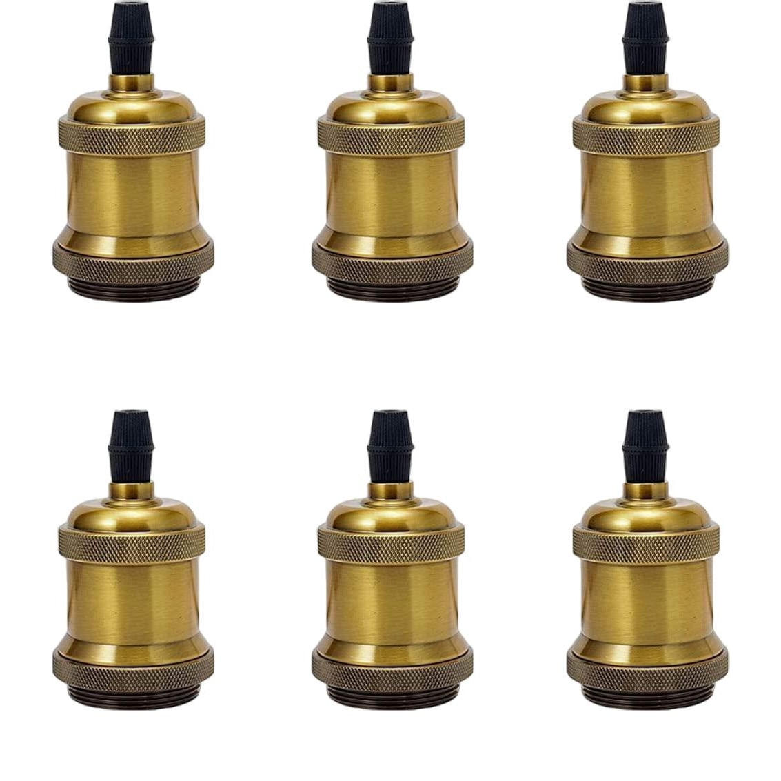 Set 6 dulii vintage, Aliaj aluminiu/Ceramica, LED, E27/E26, 92 mm ...