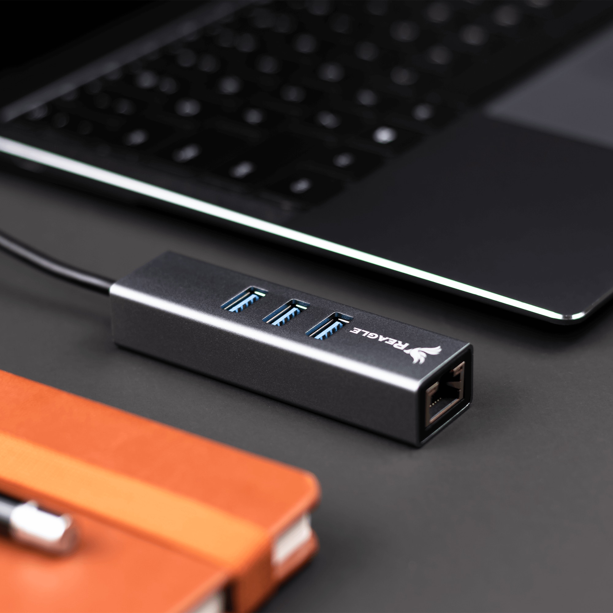 HUB 4 az 1-ben USB Type-C Reagle Adapter Multiport USB C Gigabit ...