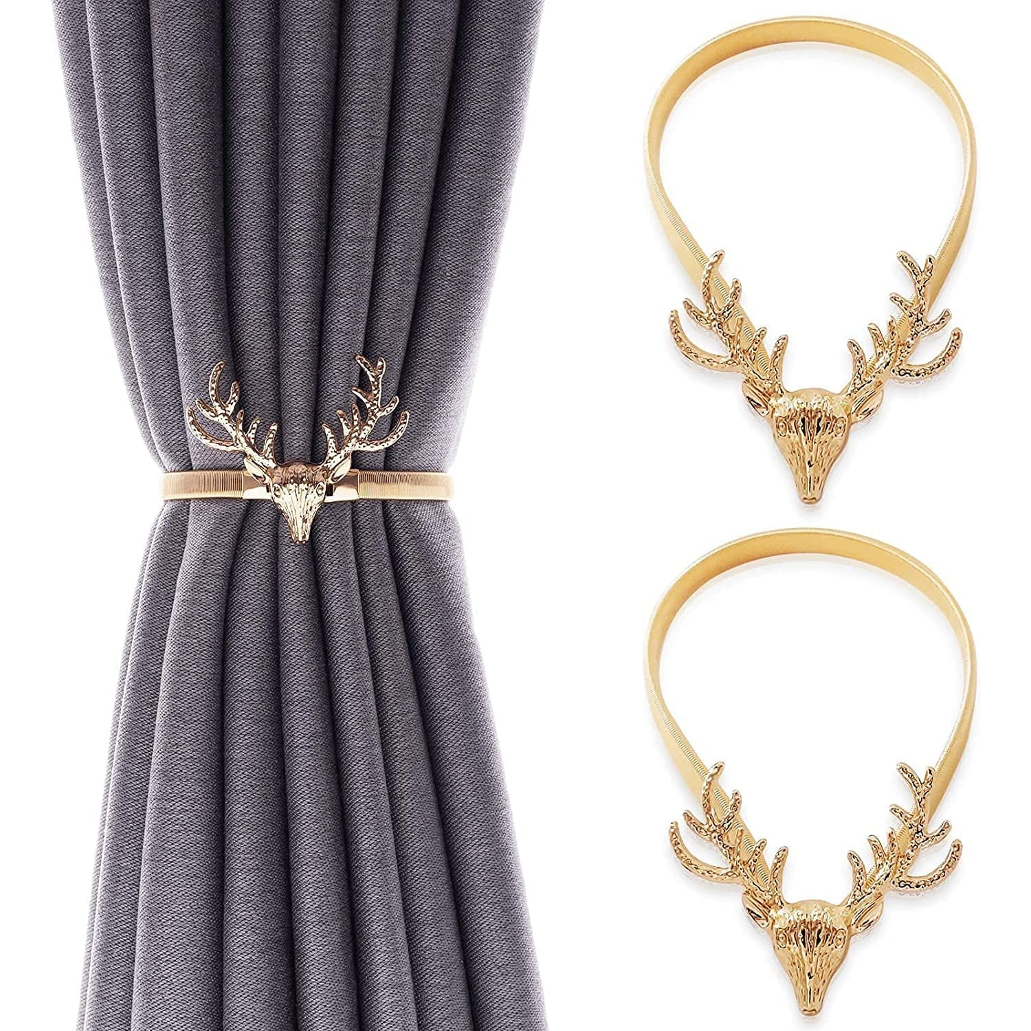 Set 2 carlige prindere draperii, Aliaj, Auriu - eMAG.ro