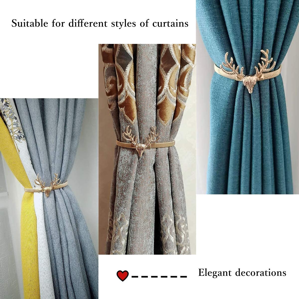 Set 2 carlige prindere draperii, Aliaj, Auriu - eMAG.ro