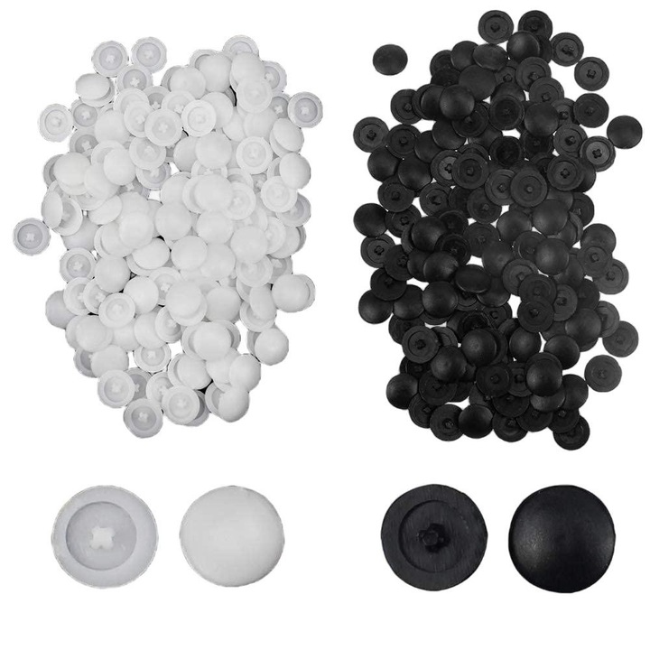 Set 400 dopuri, Plastic, Alb/Negru - eMAG.ro