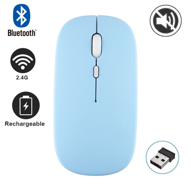 Mouse Wireless Bluetooth 5.2 si 2.4G, Silicko, reincarcabil, RGB LED ...