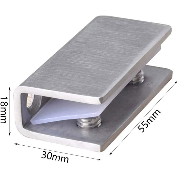 Pachet de 2 balamale pentru usa de dus din sticla, Inox, 30x55x18 mm ...