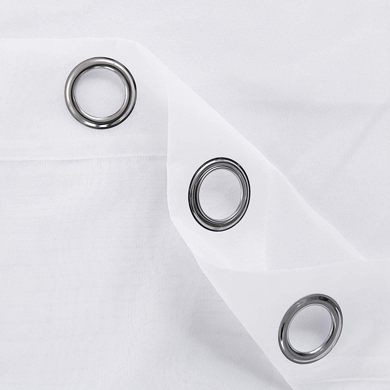 Set 2 perdele, Poliester, 137 x 241 cm, Alb - eMAG.ro