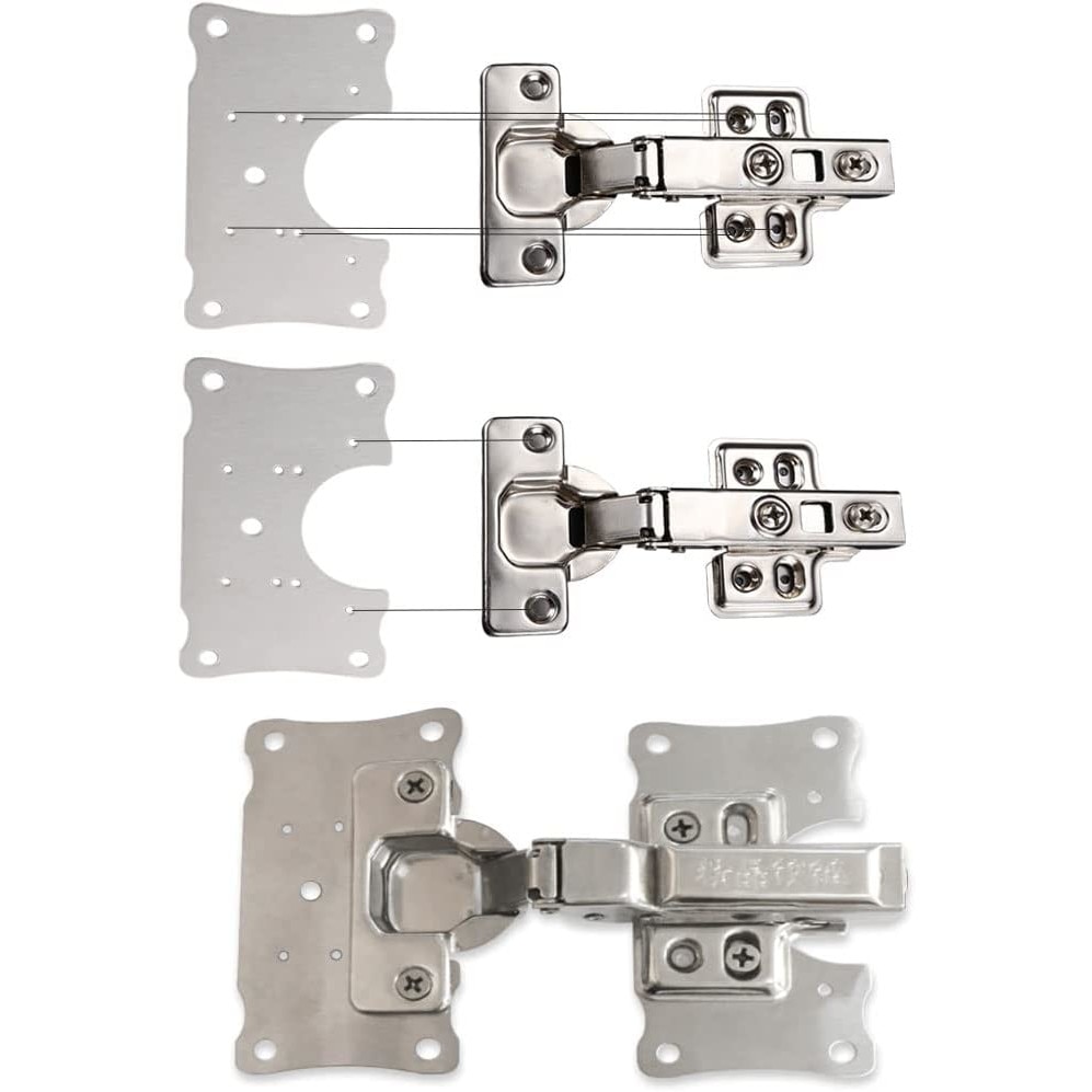 Set 4 balamale usa, Metal, Suruburi incluse, 90 x 50 mm, Argintiu - eMAG.ro