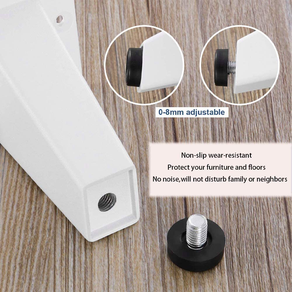 Set 4 picioare mobilier, Aluminiu, Alb - eMAG.ro