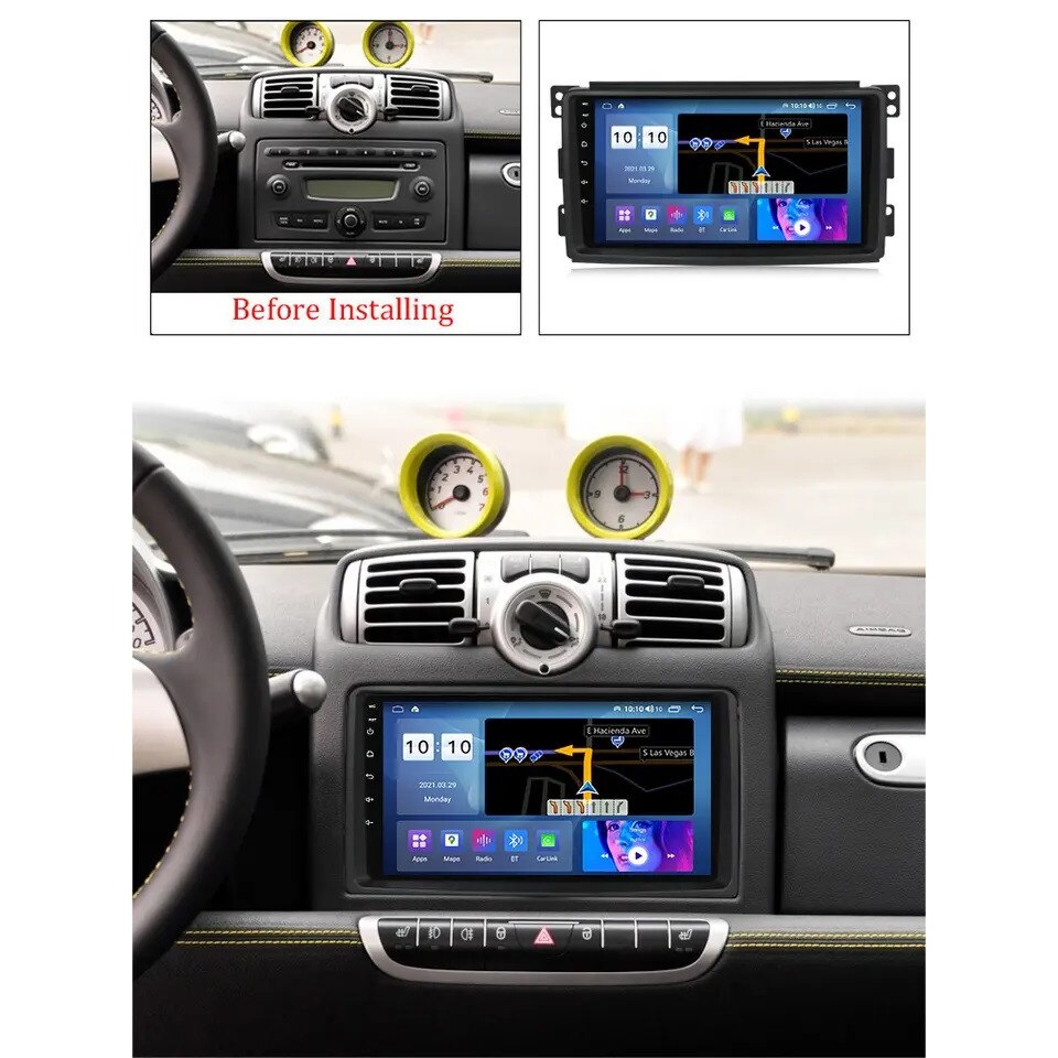 Multimedia auto, ZT, Pentru Smart Fortwo 2006-2010, Android 11, 8 Core ...