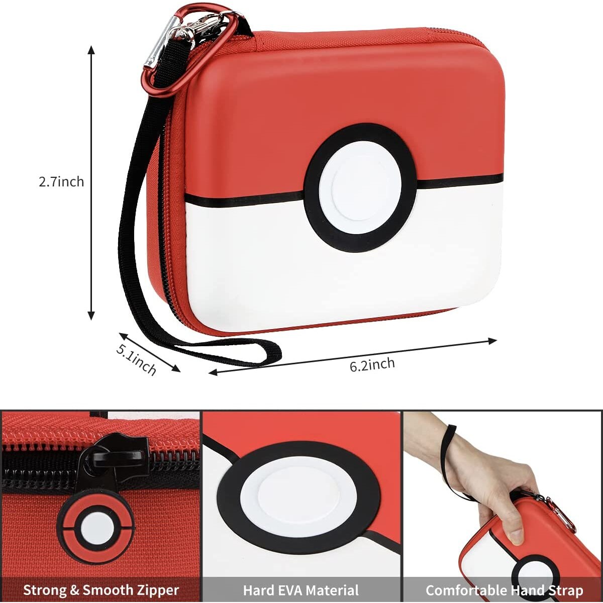 Cutie depozitare carduri Pokemon UNO, Piele, Alb/Rosu - eMAG.ro