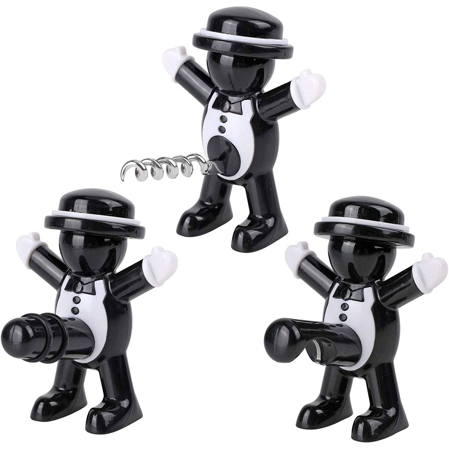 Pachet tirbuson/Dop sticla de vin, Metal/Plastic, Ergonomic, 3 buc ...