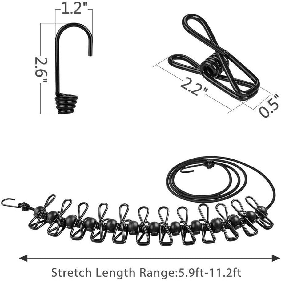 Set 2 franghii portabile agatat rufe, Fier/Plastic, 180 cm, Negru - eMAG.ro