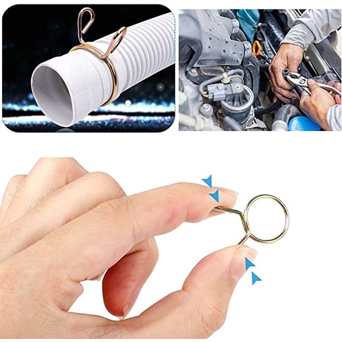 Set 250 cleme cu arc pentru furtun, M5-M14, Otel, Auriu - eMAG.ro