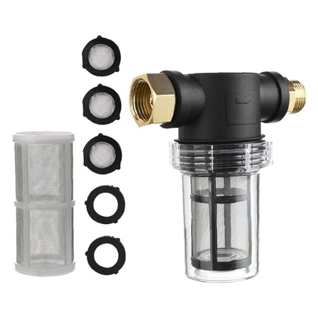 Filtru furtun de gradina, Alama/Plastic, 2 x 100, 14 x 13.5 cm, Negru ...