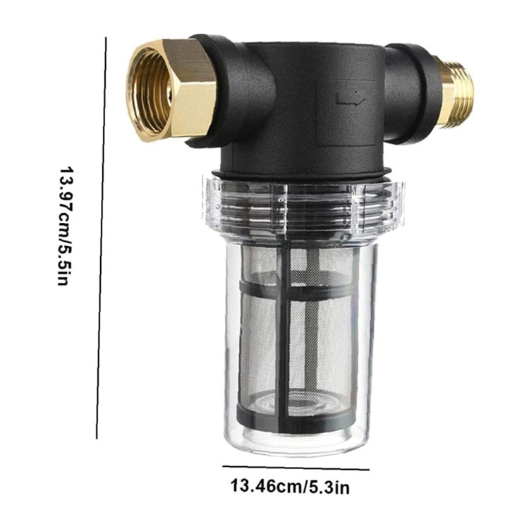 Filtru furtun de gradina, Alama/Plastic, 2 x 100, 14 x 13.5 cm, Negru ...