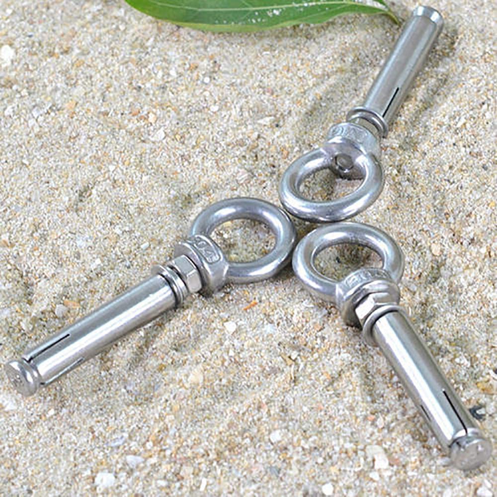 Set 2 inele, Inox, M8 x 100 mm, Sarcina tractiune 170 Kg, Argintiu ...