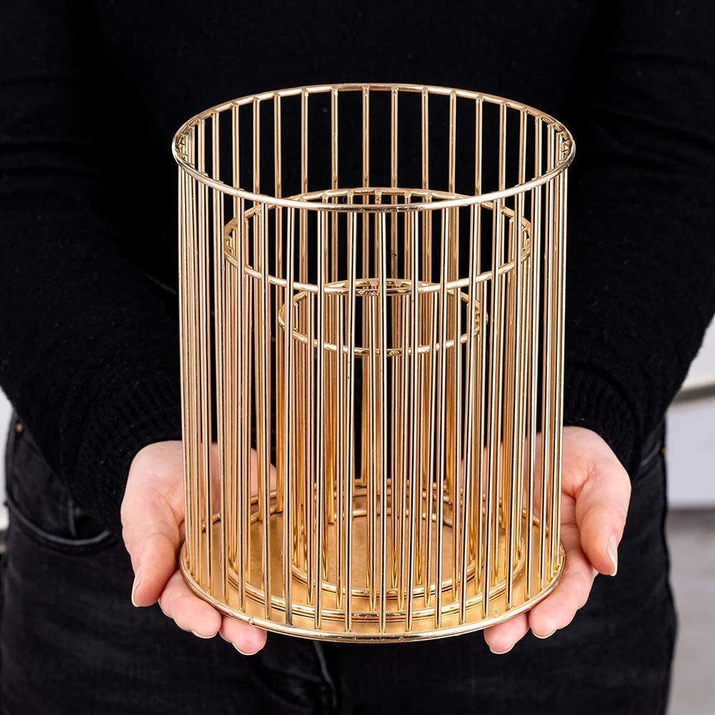 Set de 3 suporturi pentru lumanari, Metal, Auriu - eMAG.ro