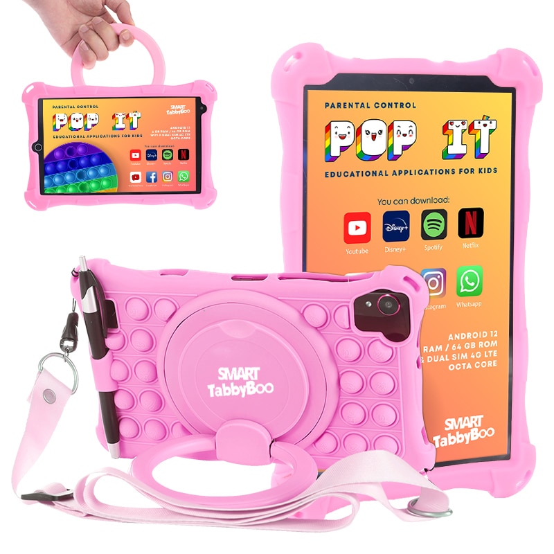 Детски Таблет SMART TabbyBoo Popit 8" IPS, 64GB, 4GB RAM, Android 12 ...