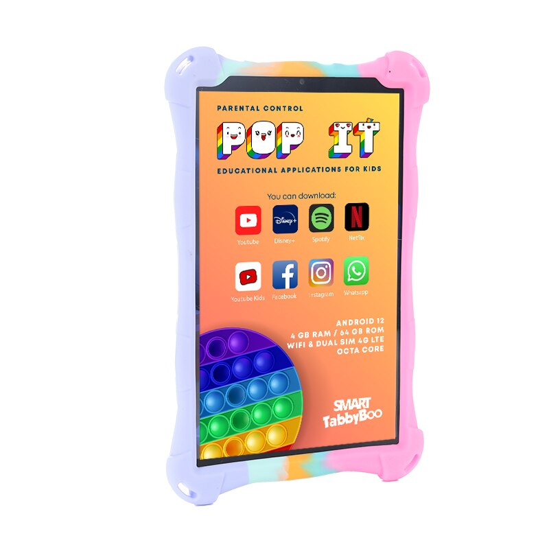 Детски Таблет SMART TabbyBoo Popit 8" IPS, 64GB, 4GB RAM, Android 12 ...